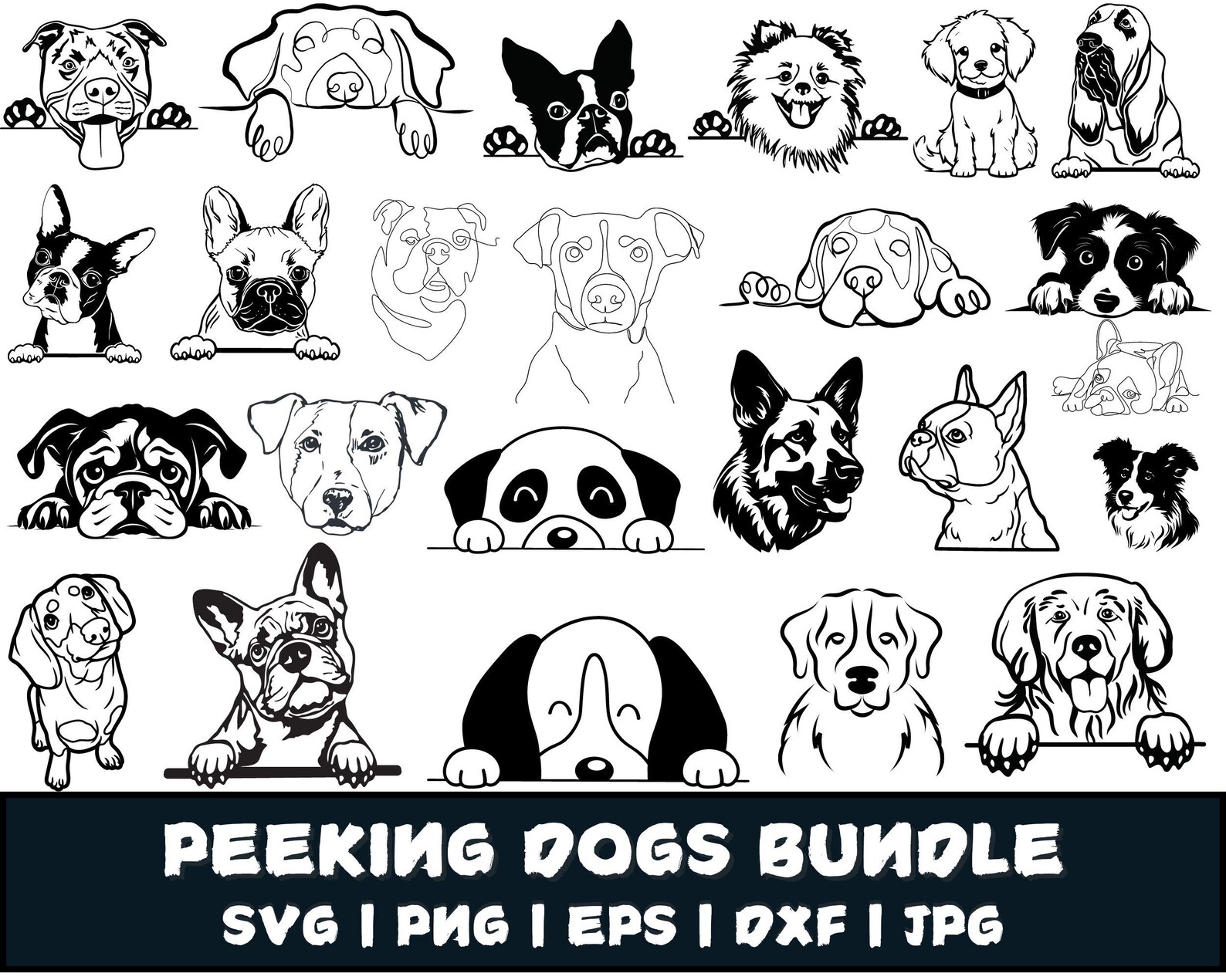 Dog Peeking SVG, Dog Head SVG, Peeking Dog Clipart, Peeking Dog Svg ...