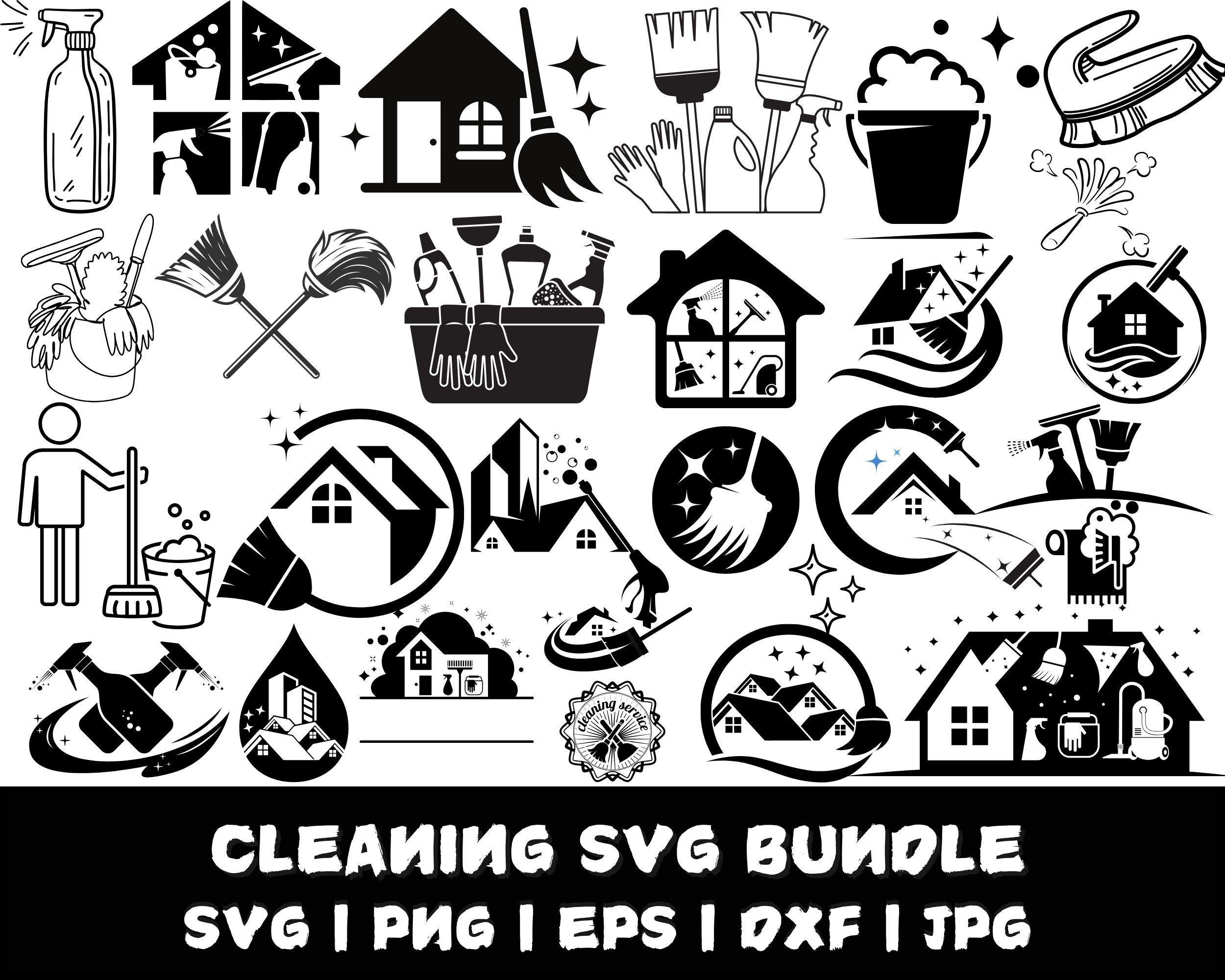 Cleaning Svg Bundle, House Cleaning Files, Cleaning Service Svg, Vector ...