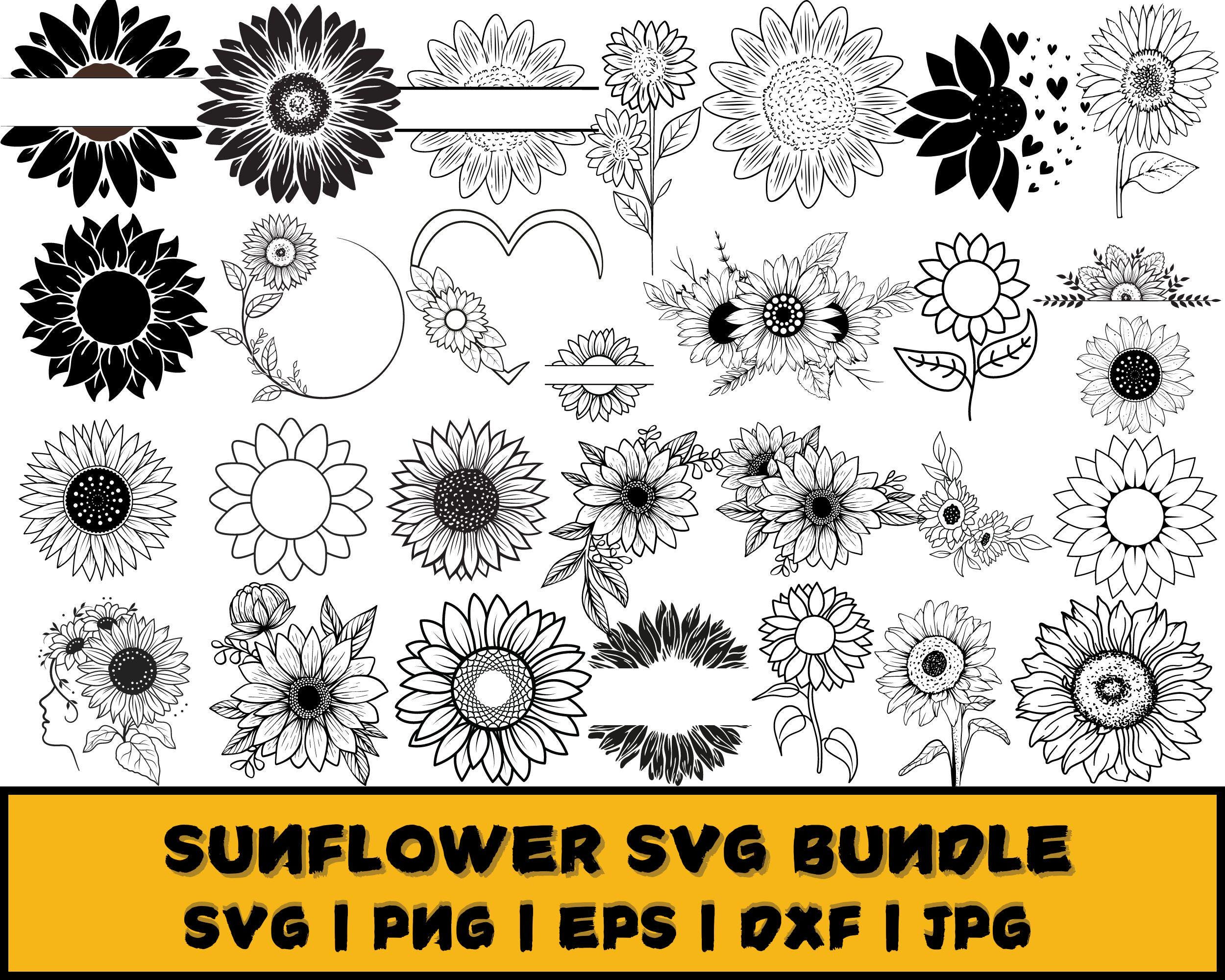 Sunflower SVG, Sunflower Cricut, Sunflower Clipart, Sunflower Cut File ...