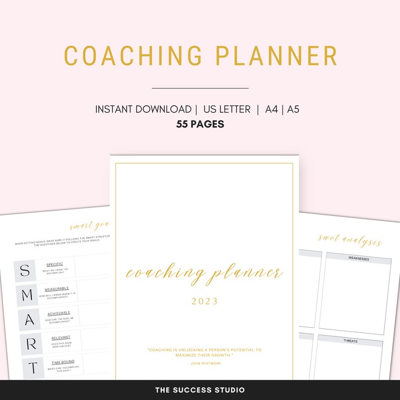 Coaching Planner Printable | Printable Life Coach Journal Pages ...