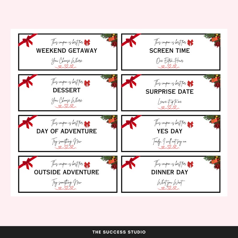 Christmas Coupon Book EDITABLE, Printable Coupon Book Template, Custom ...