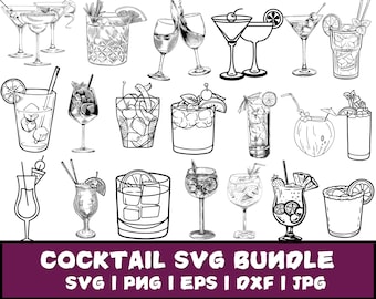 Cocktail SVG Bundle, Cocktail PNG Bundle, Cocktail Clipart, Cocktail ...