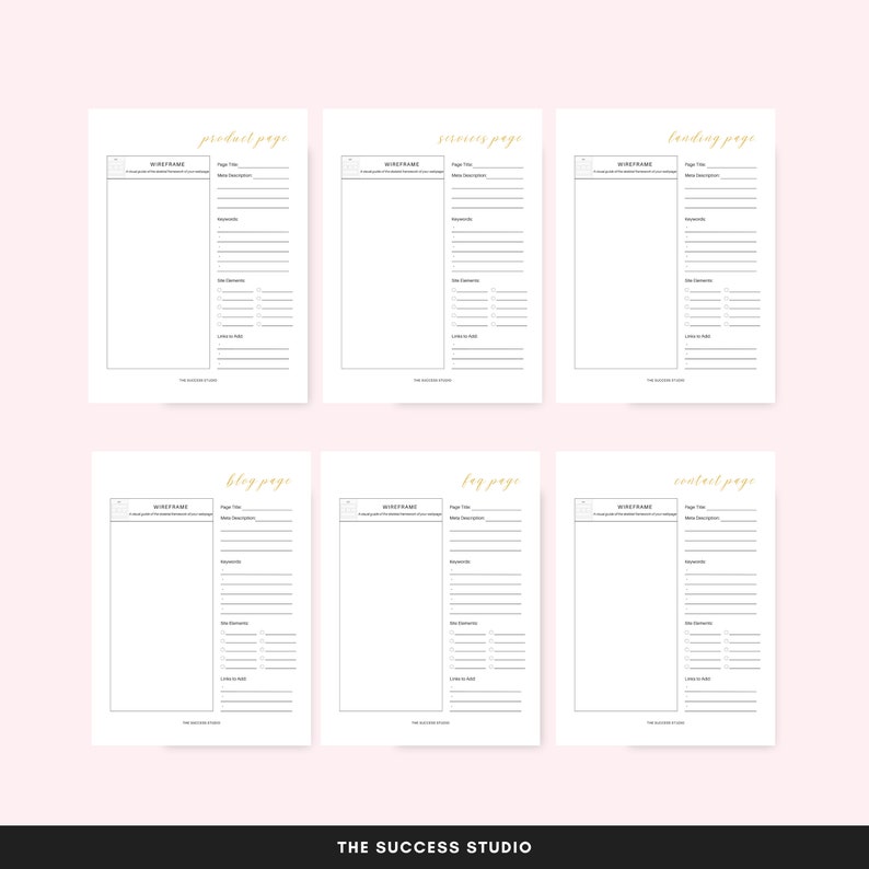 Website Planner, Website Design, Website Planning, Planning Workbook ...