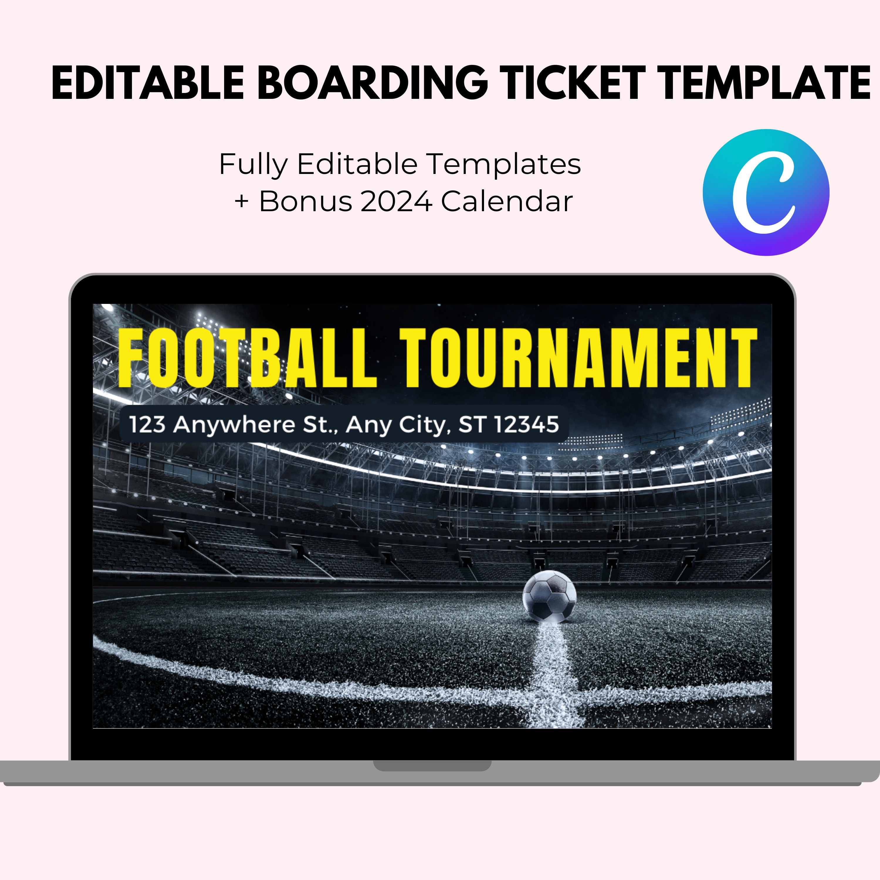 Editable Football Ticket Canva Template DIY Football Ticket - Etsy
