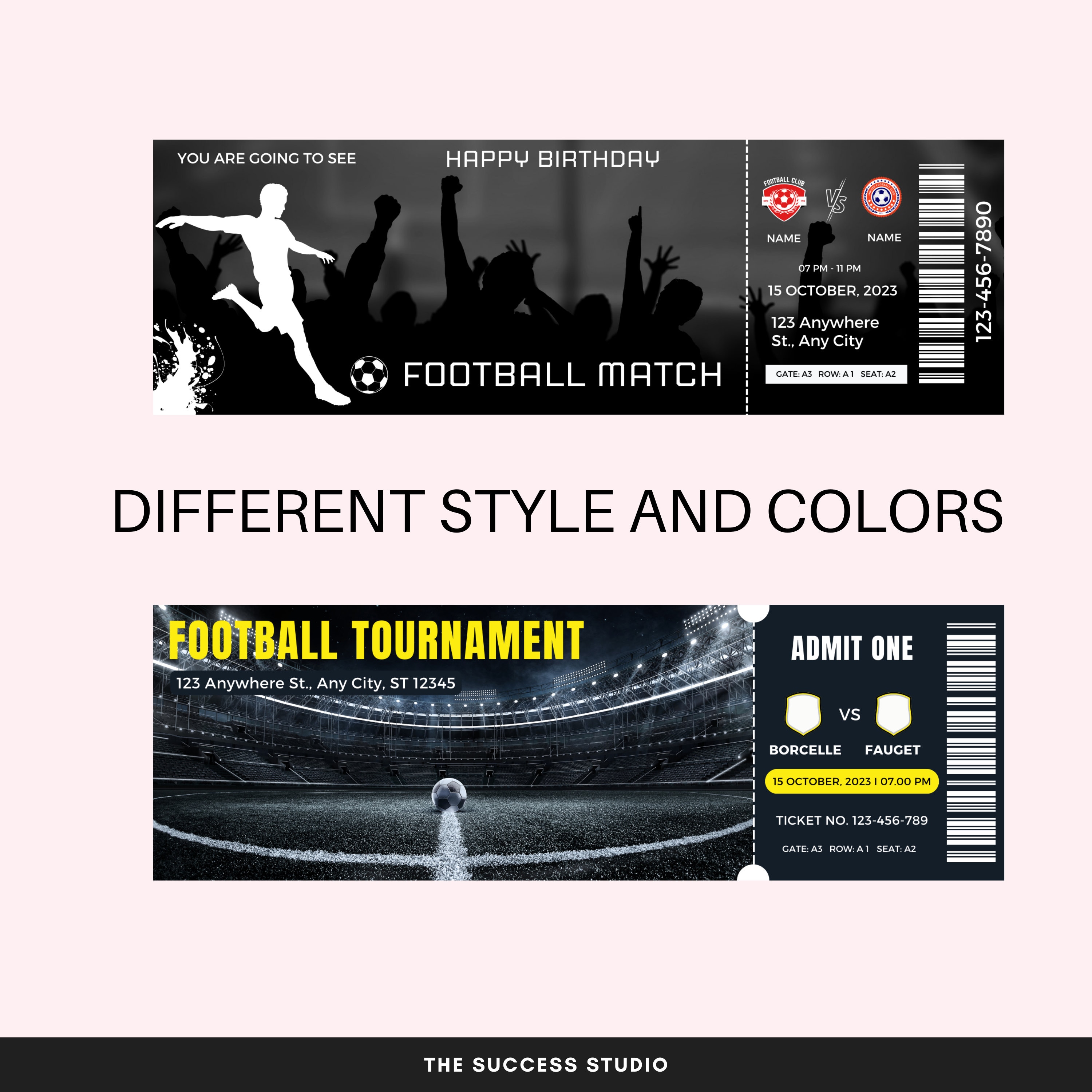 Editable Football Ticket Canva Template, DIY Football Ticket, Printable ...