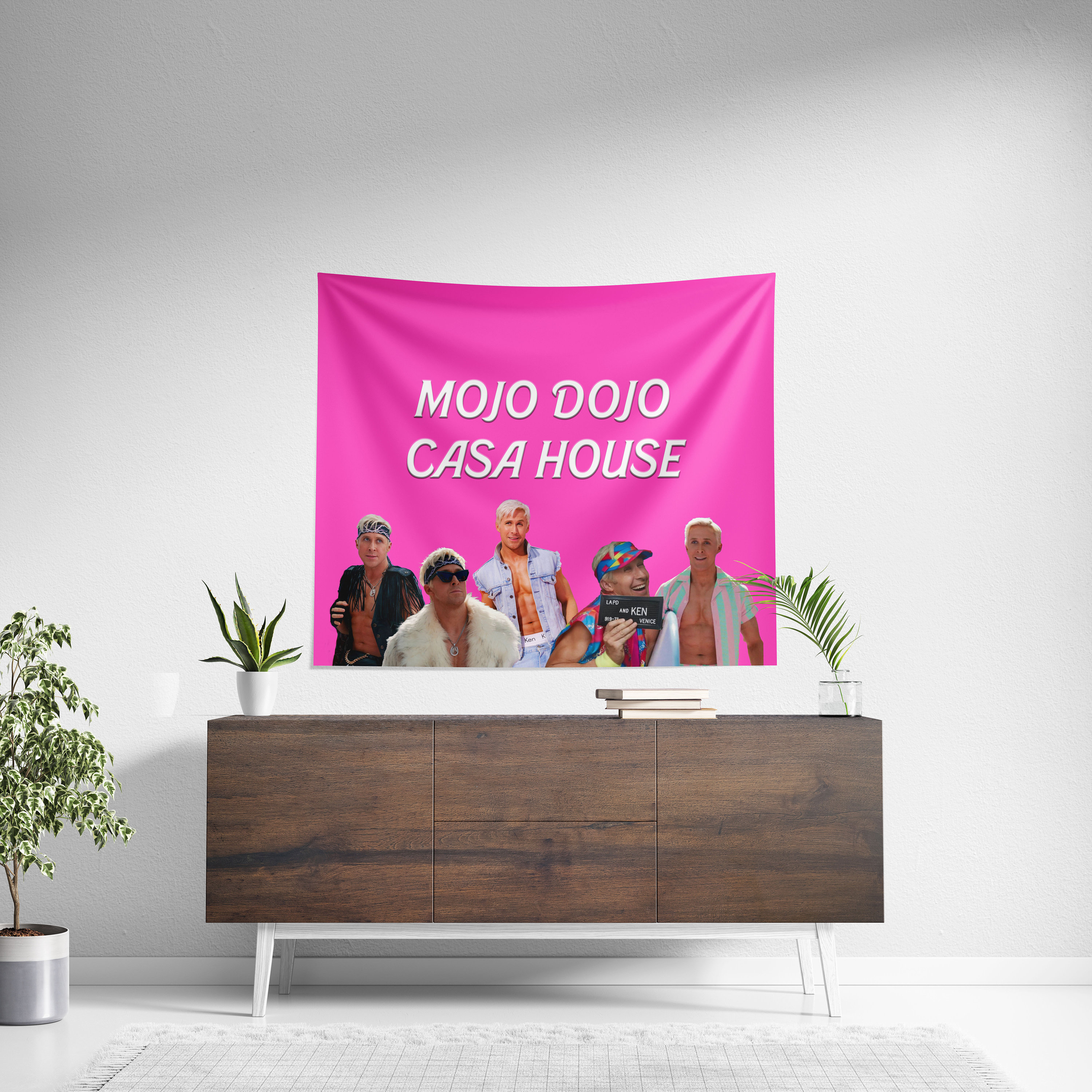 Mojo Dojo Casa House Flag, Barbie and Ken Tapestry, Barbie Movie Flag ...
