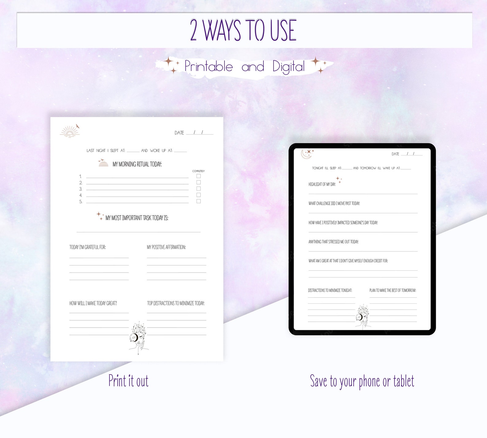 Morning Journal, Printable Journal, Morning Routine Helper, Morning ...