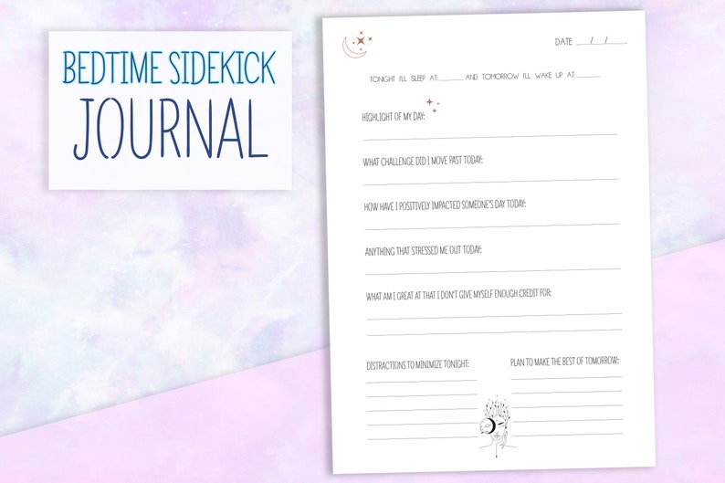 Bedtime Journal, Nighttime Journal, Nightly Routine, Printable Journal ...