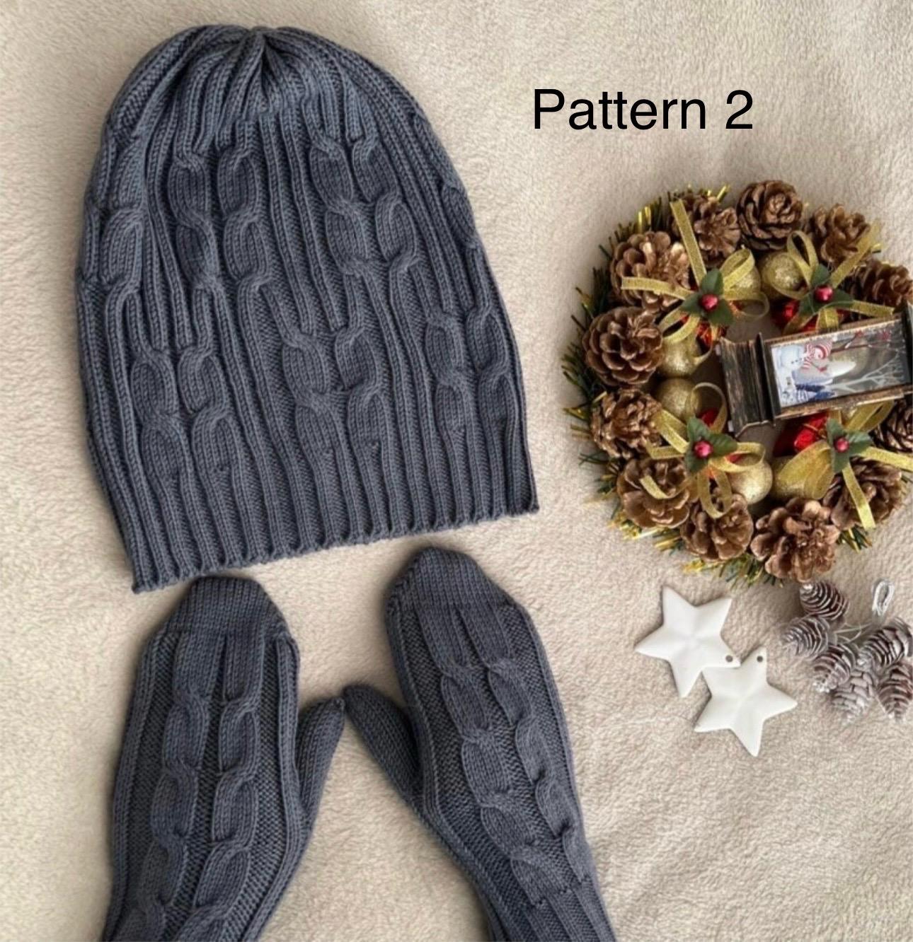 Hat and Mitten Set, 100% Wool Hat, Merino Wool Mittens, Winter Hat and ...