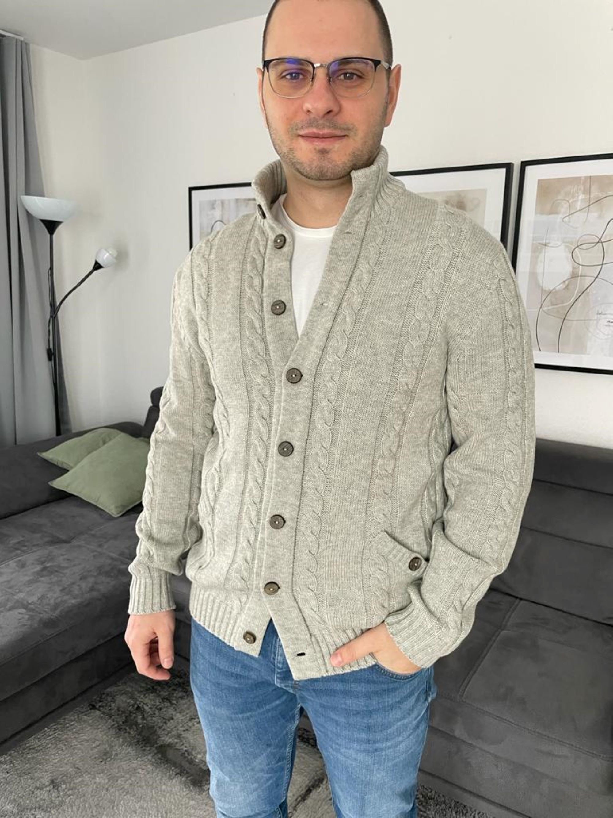 Men Merino Wool Cardigan. Wool Men Sweater. Knit Men Cardigan. Cozy Men ...