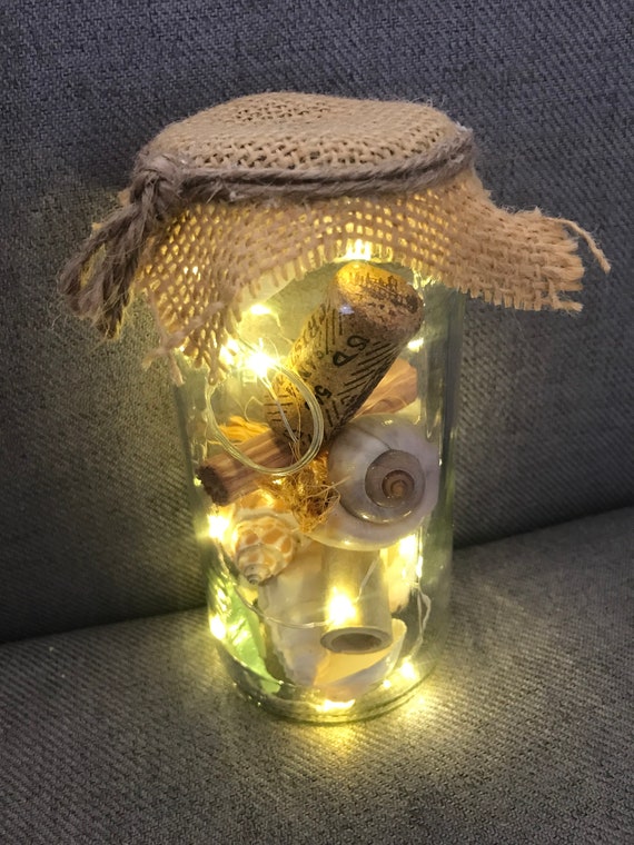 Ocean in a Jar With Fairy Lights and Real Shells - Etsy