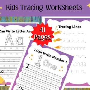 A-Z & 1-10 LINE TRACING Alphabet Tracing Work Pages - Etsy
