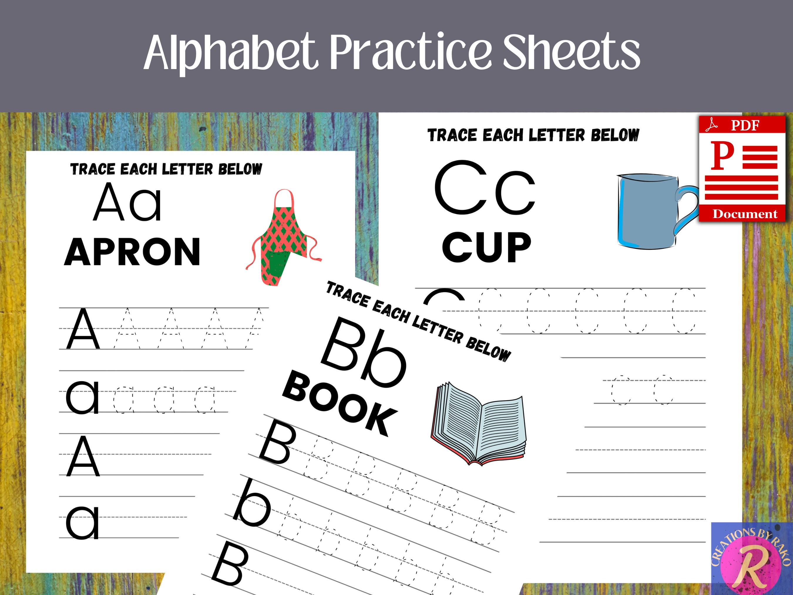 26 Upper & Lowercase Alphabet Letter Printable Worksheets, Letter ...