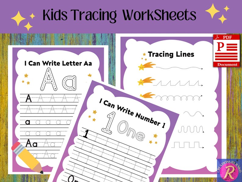 A-Z & 1-10 LINE TRACING Alphabet Tracing Work Pages - Etsy