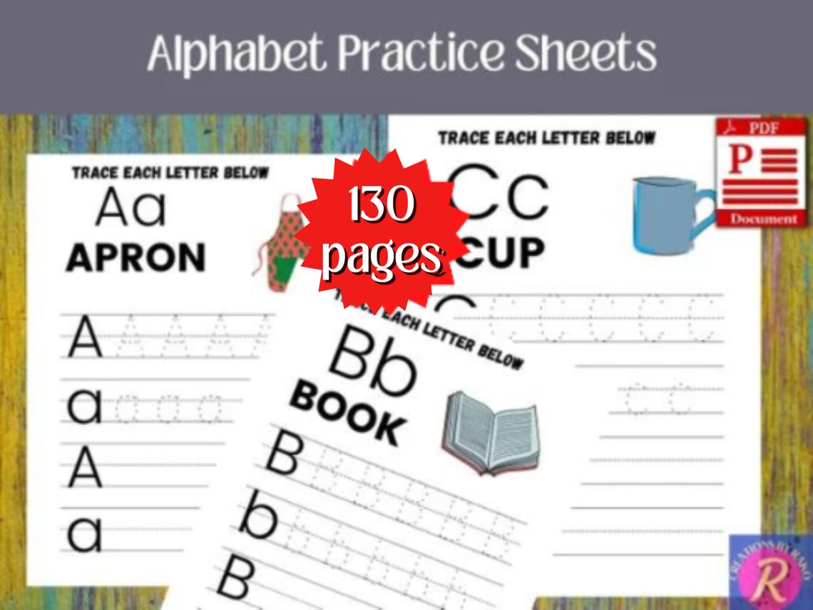 26 Upper & Lowercase Alphabet Letter Printable Worksheets - Etsy