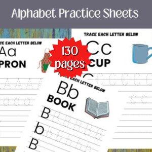 26 Upper & Lowercase Alphabet Letter Printable Worksheets, Letter ...