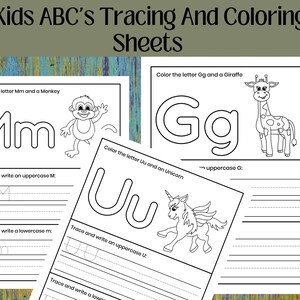 Letters A-Z, Alphabet Worksheets, Tracing, Coloring Letters Animals ...
