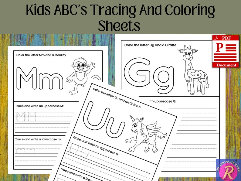 Letters A-Z, Alphabet Worksheets, Tracing, Coloring Letters Animals ...