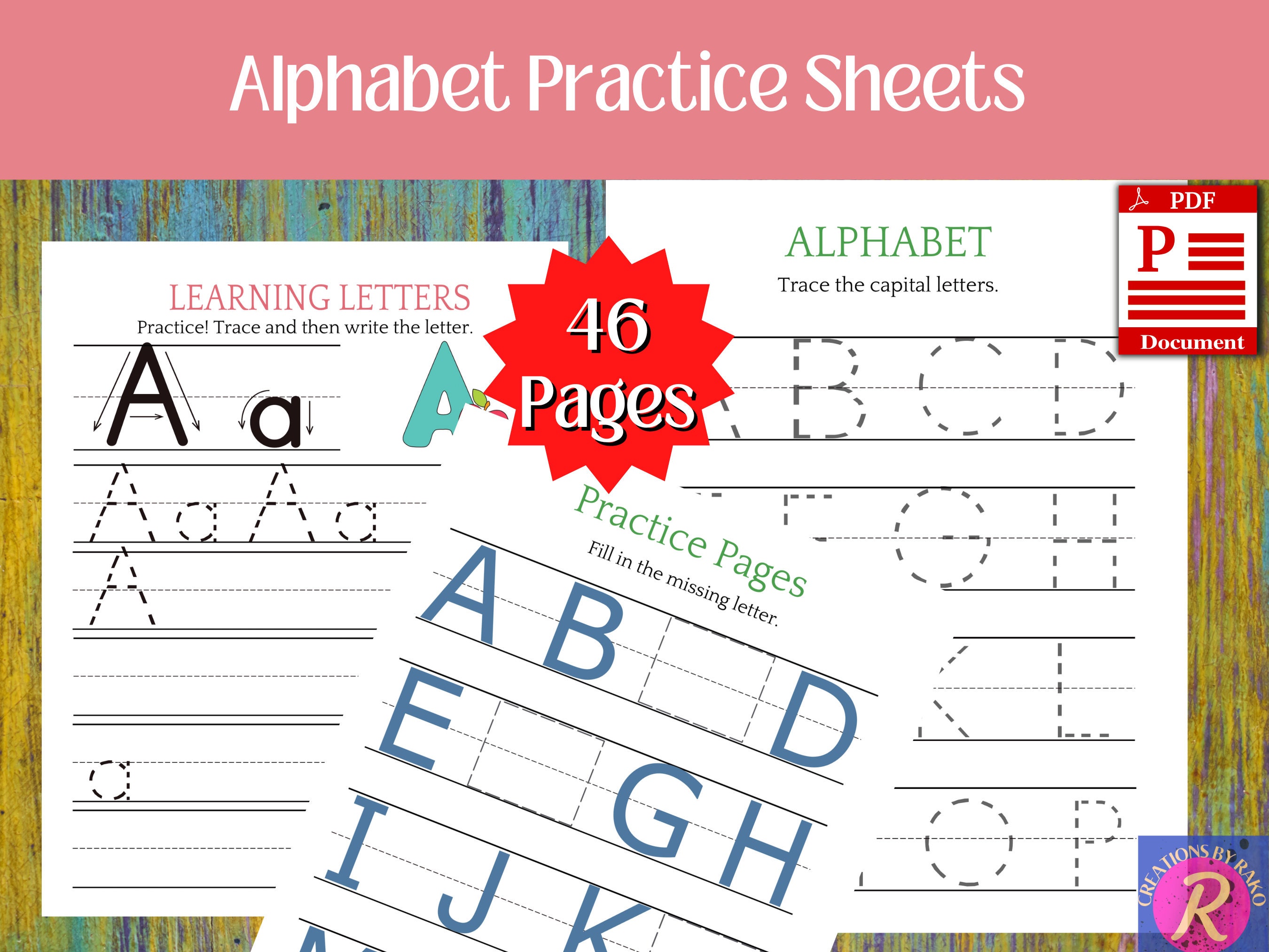 Alphabet Tracing Worksheets Preschool Printable Worksheet ABC Tracing ...