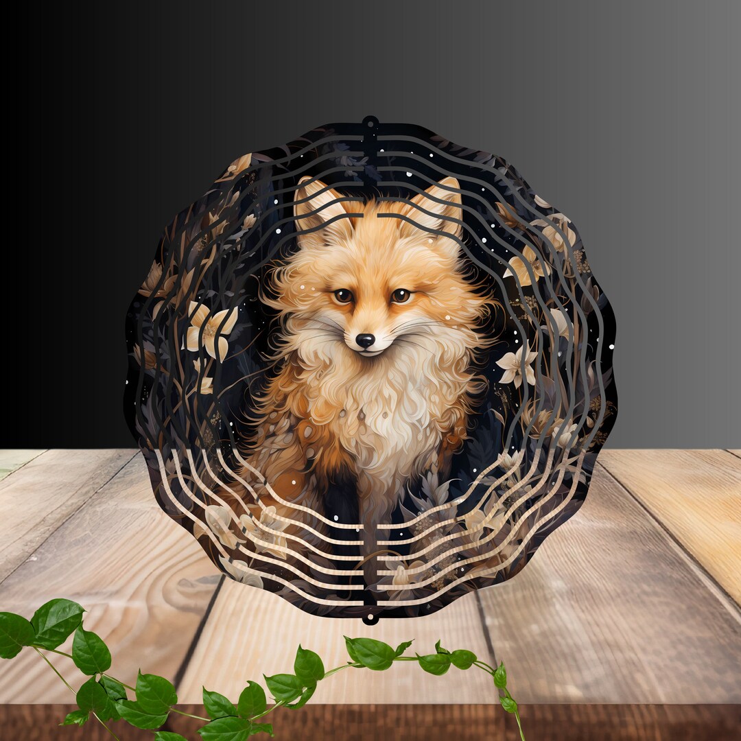 Wildlife Fox Wind Spinner Naturalistic Hanging Art Ideas Flowerbed ...