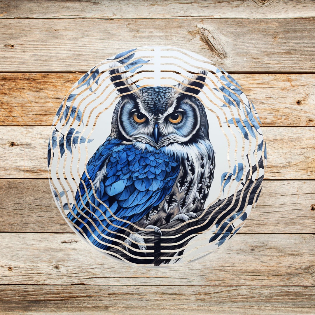 Owl Wind Spinner Balcony or Porch Outdoor Art Garden, Balcony, Deck ...