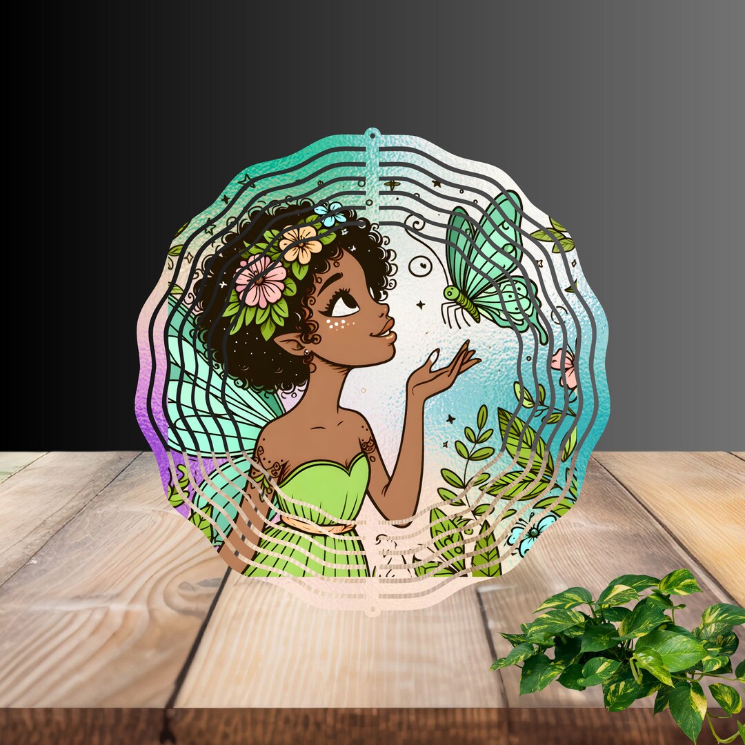 Black Fairy Wind Spinner Whimsical Fairy Design for Enchanting Balcony ...