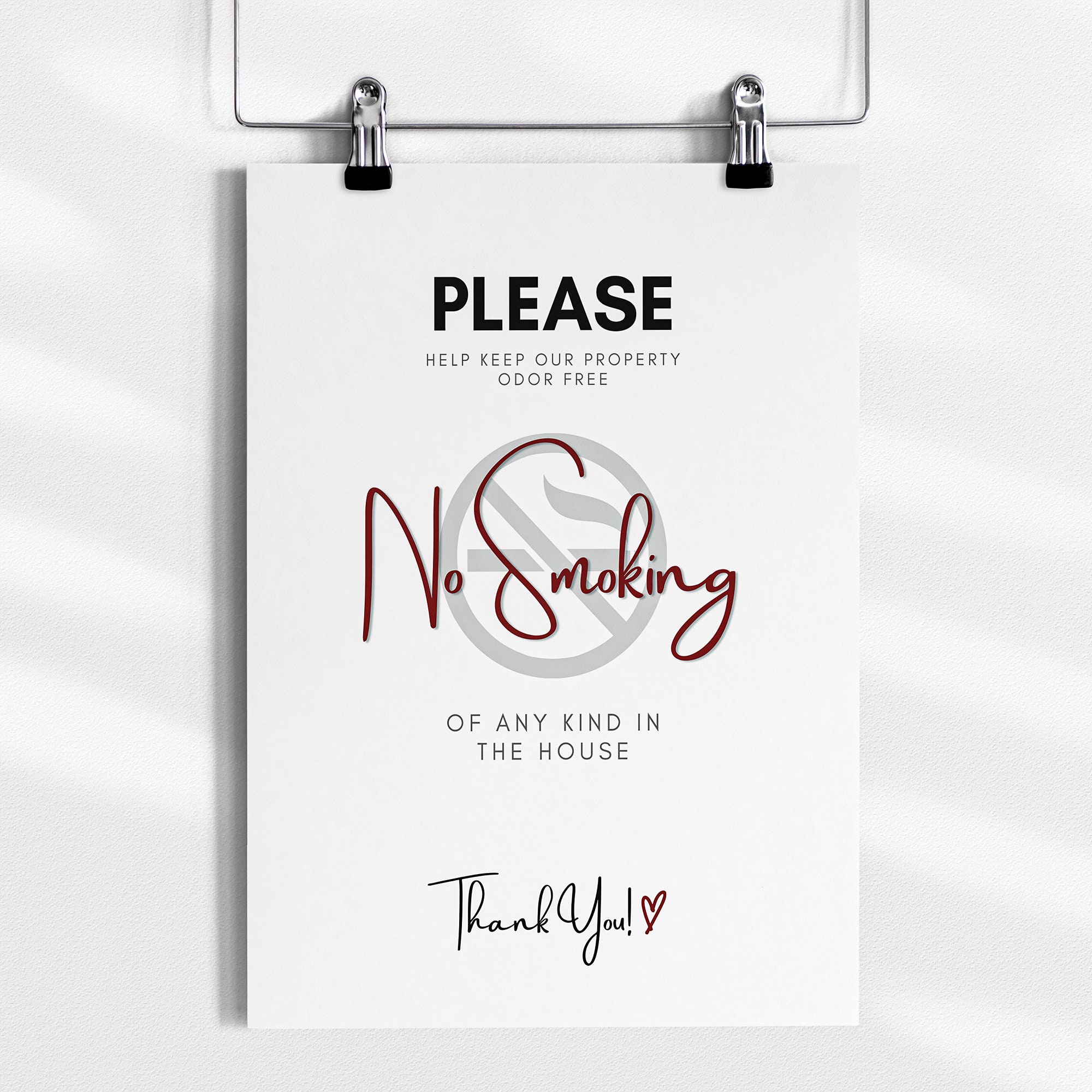 Editable No Smoking and Vaping Sign Airbnb Host Vacation - Etsy