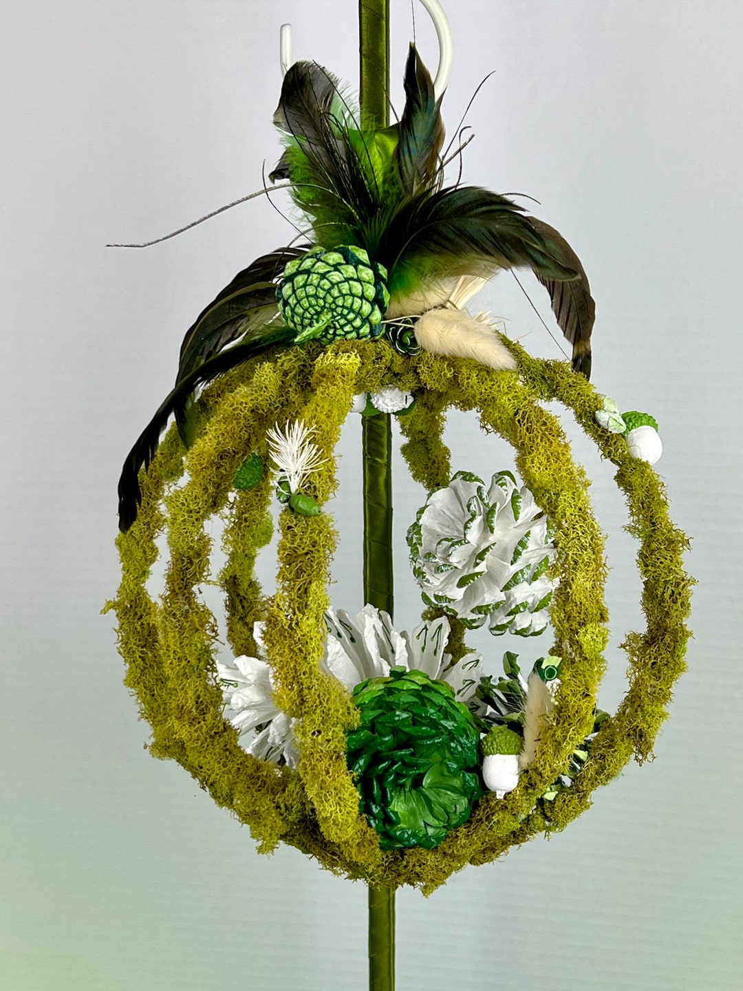 Wintery Hanging Sphere, Hand Painted Kissing Ball, Wintery Scene ...