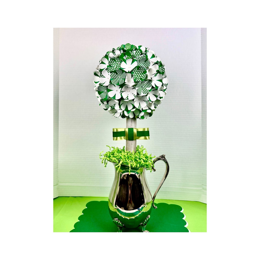 Silver Water Pitcher W/topiary, Holiday Topiary, Sphere Tree, Topiary ...