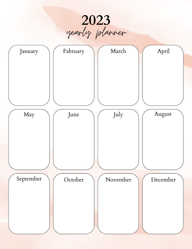 Printable Yearly Planner - Etsy