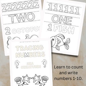 Tracing Numbers With Sea Creatures Activity Packet - Etsy