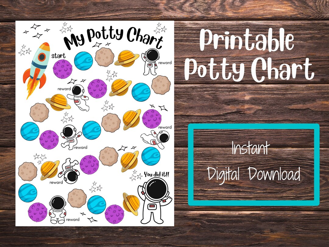Printable Space Potty Chart, Astronaut, Planets, Stars, Toddler ...