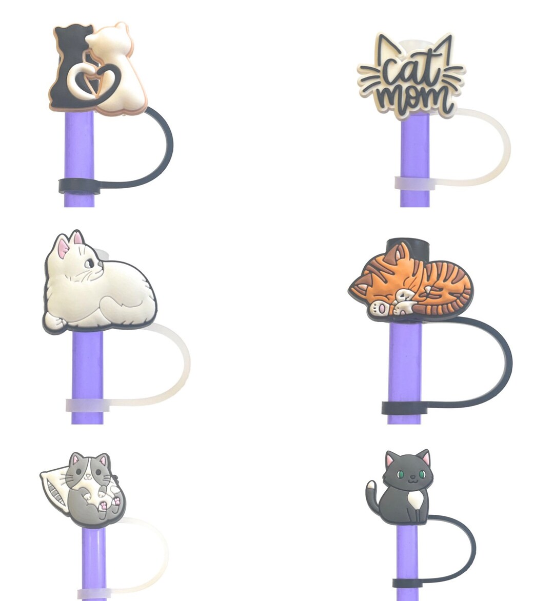 Cat Mom Straw Toppers, 8mm Size Straw Tip Covers - Etsy