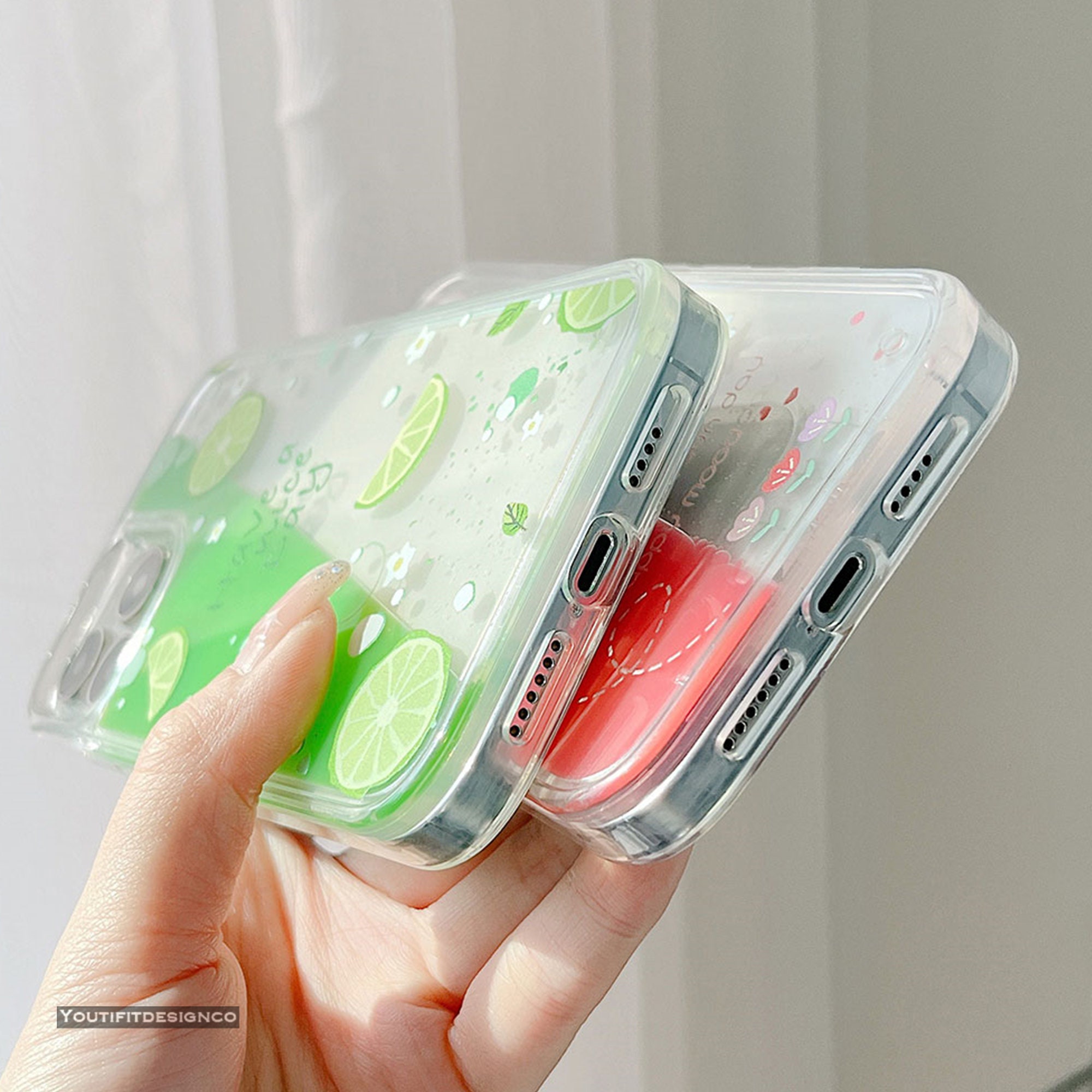 Cute Japanese Style Clear Flowing Liquid iPhone Case Summer Gift iPhone ...