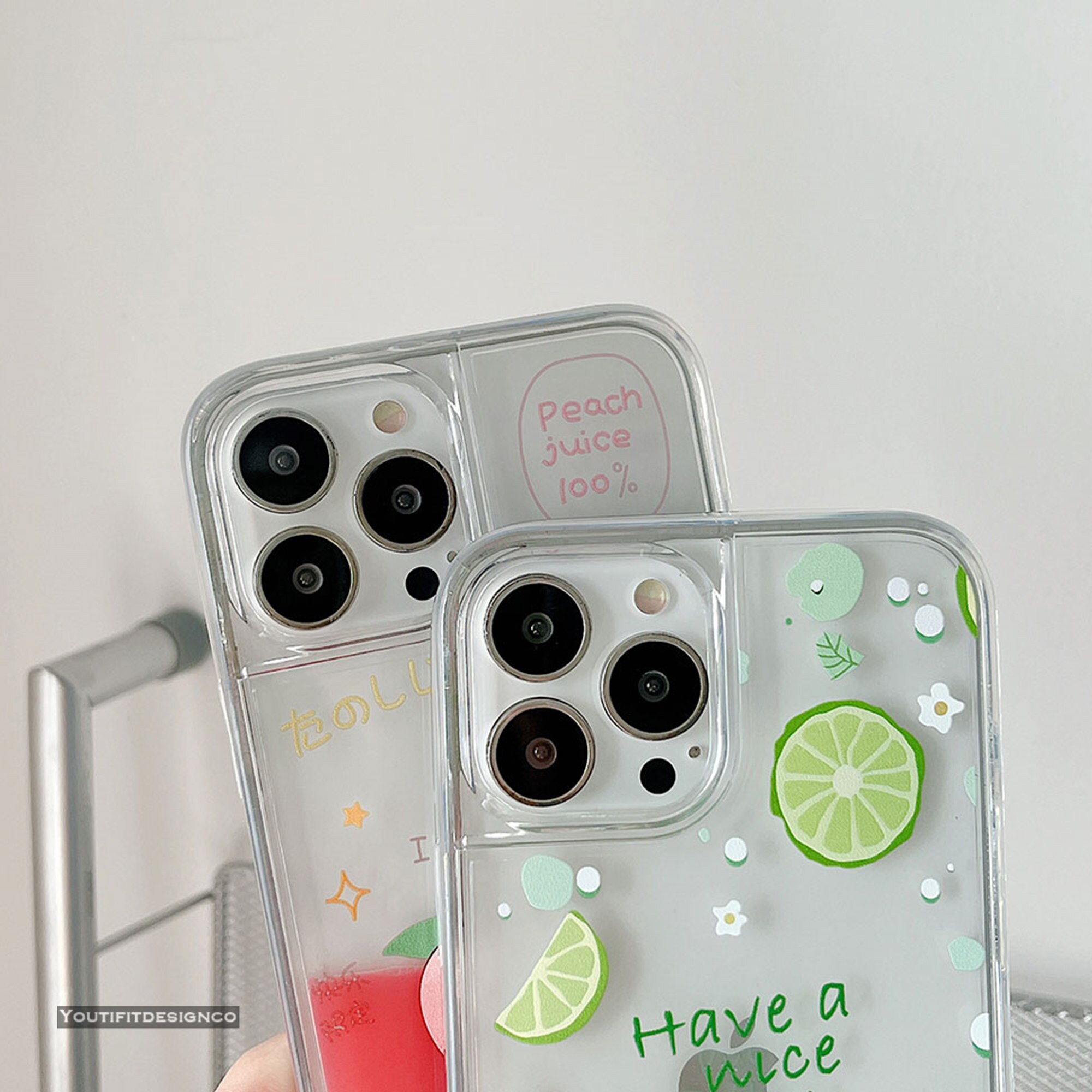 Cute Japanese Style Clear Flowing Liquid iPhone Case Summer Gift iPhone ...