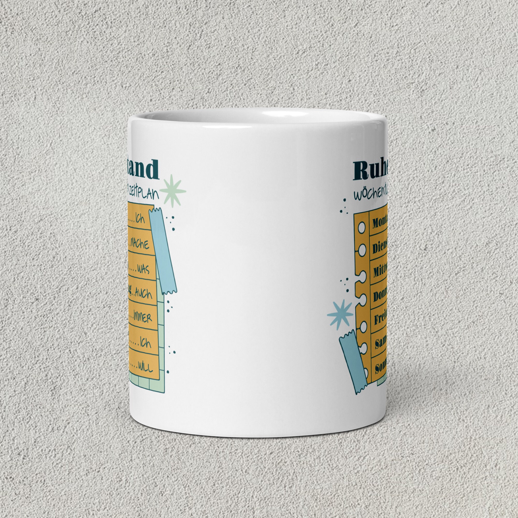 German Calendar Mug Office Mug Coffee Mug Ceramic Mug Gift - Etsy
