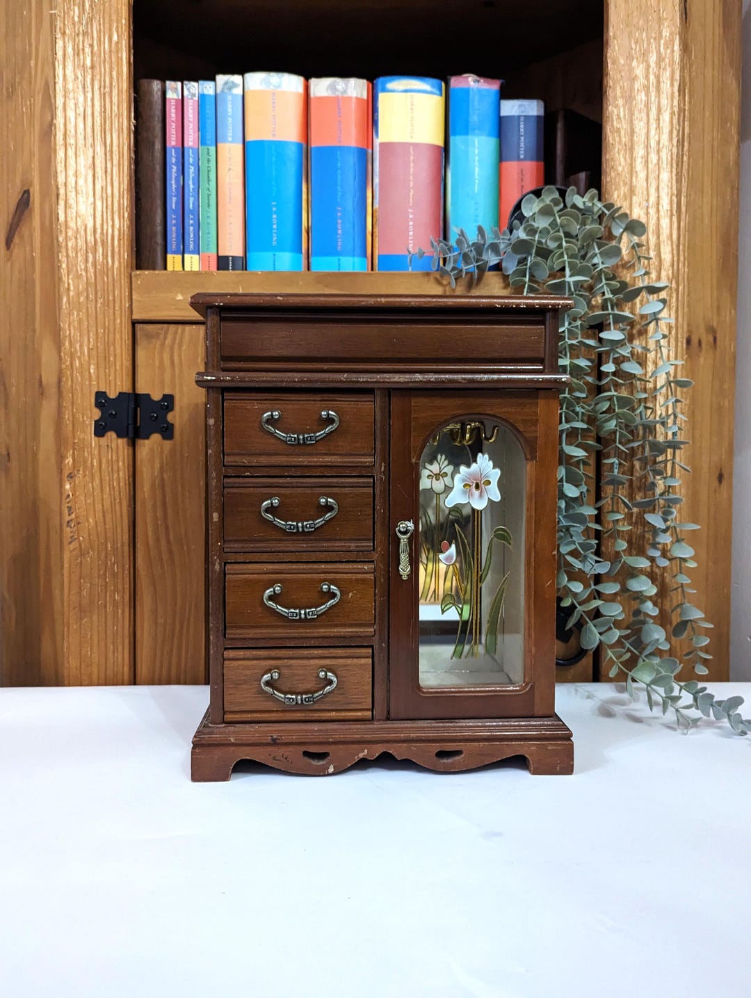 Vintage Wooden Wardrobe Jewellery Box - Etsy UK