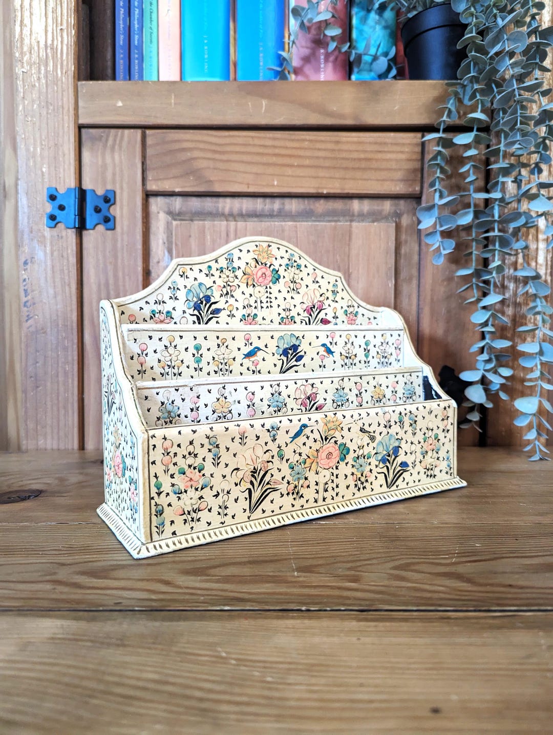 Vintage Papier Mache Hand Painted Letter Rack - Etsy UK