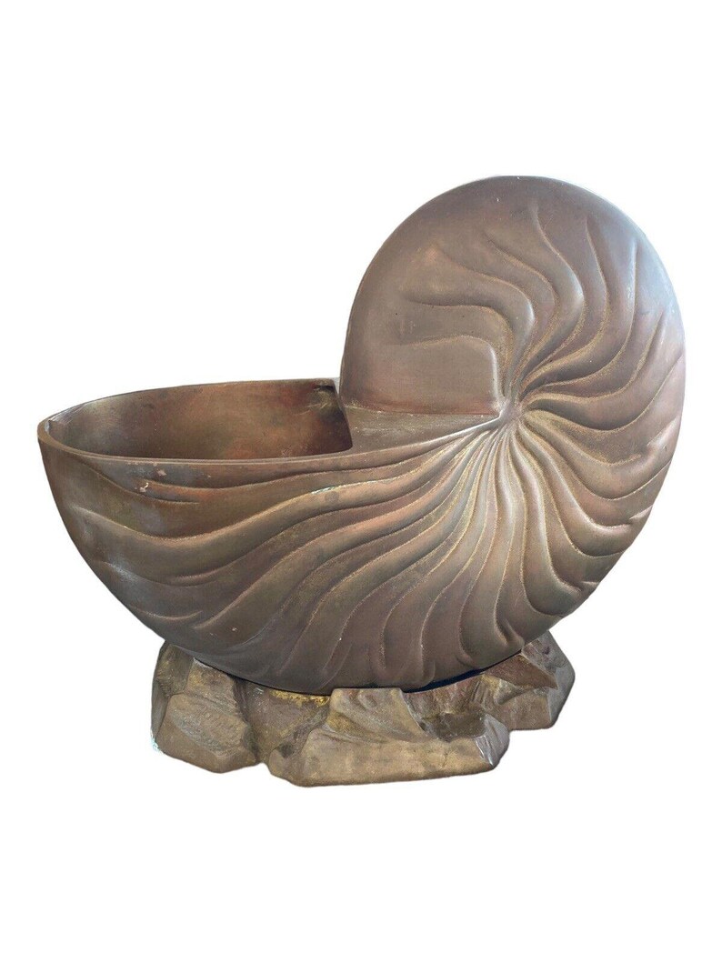 Vintage MCM Neiman Marcus Huge Bronze Nautilus Snail Planter Bottle ...