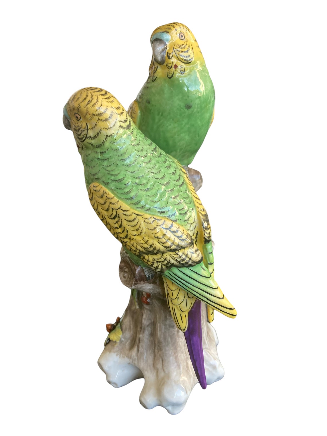 Antique Porcelain Sitzendorf Pair of Budgerigar Parrots Statue ...