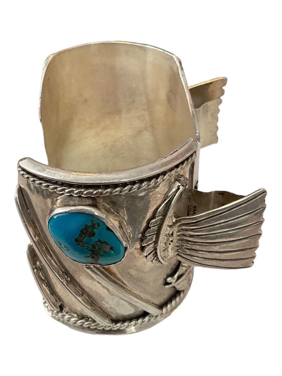 Native American Navajo Sterling Silver Turquoise Watch Cuff 98.12g - Etsy