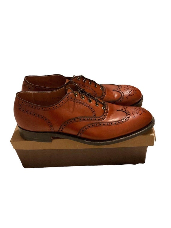 Alden Barrie Last Mens Shoes Wing Tip Light Brown Sco… - Gem