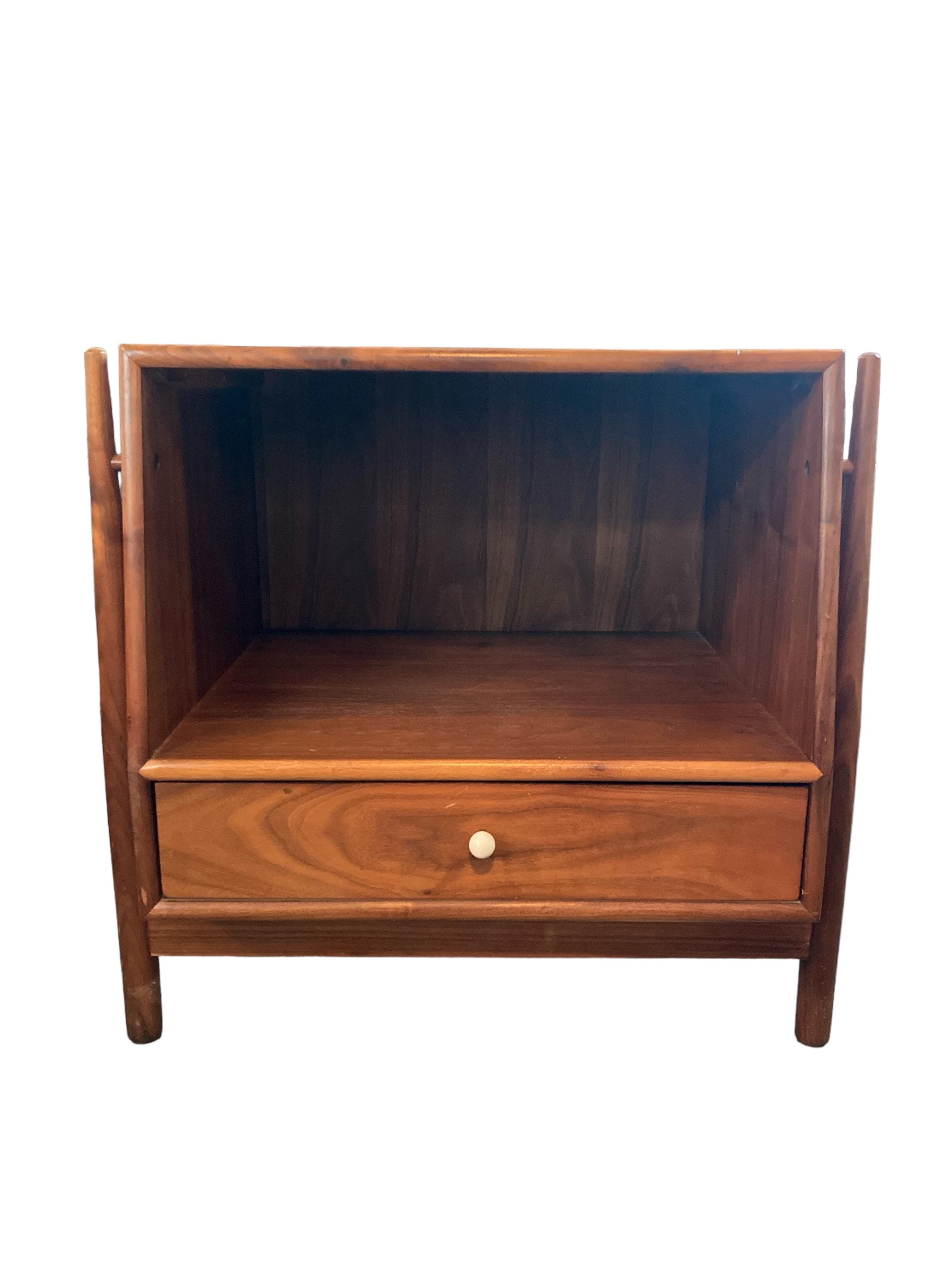 Drexel Declaration Floating Cube Walnut Nightstand by Kipp Stewart - Etsy