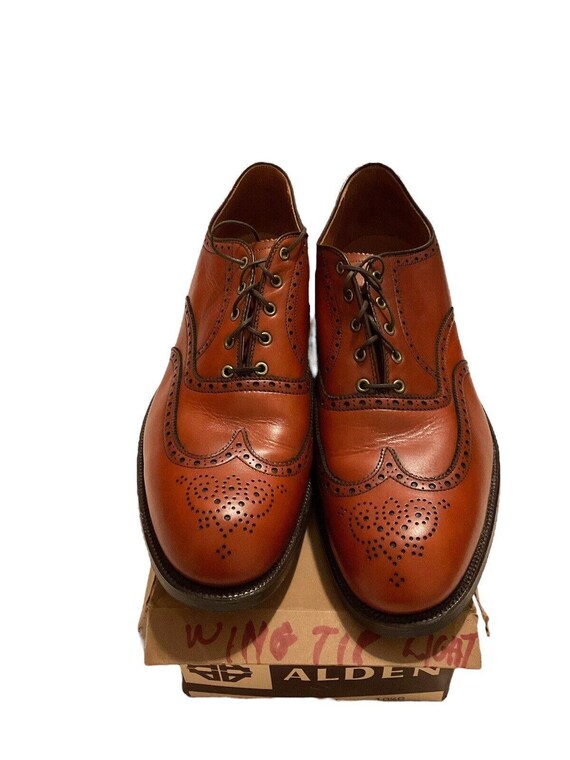 Alden Barrie Last Mens Shoes Wing Tip Light Brown Sco… - Gem