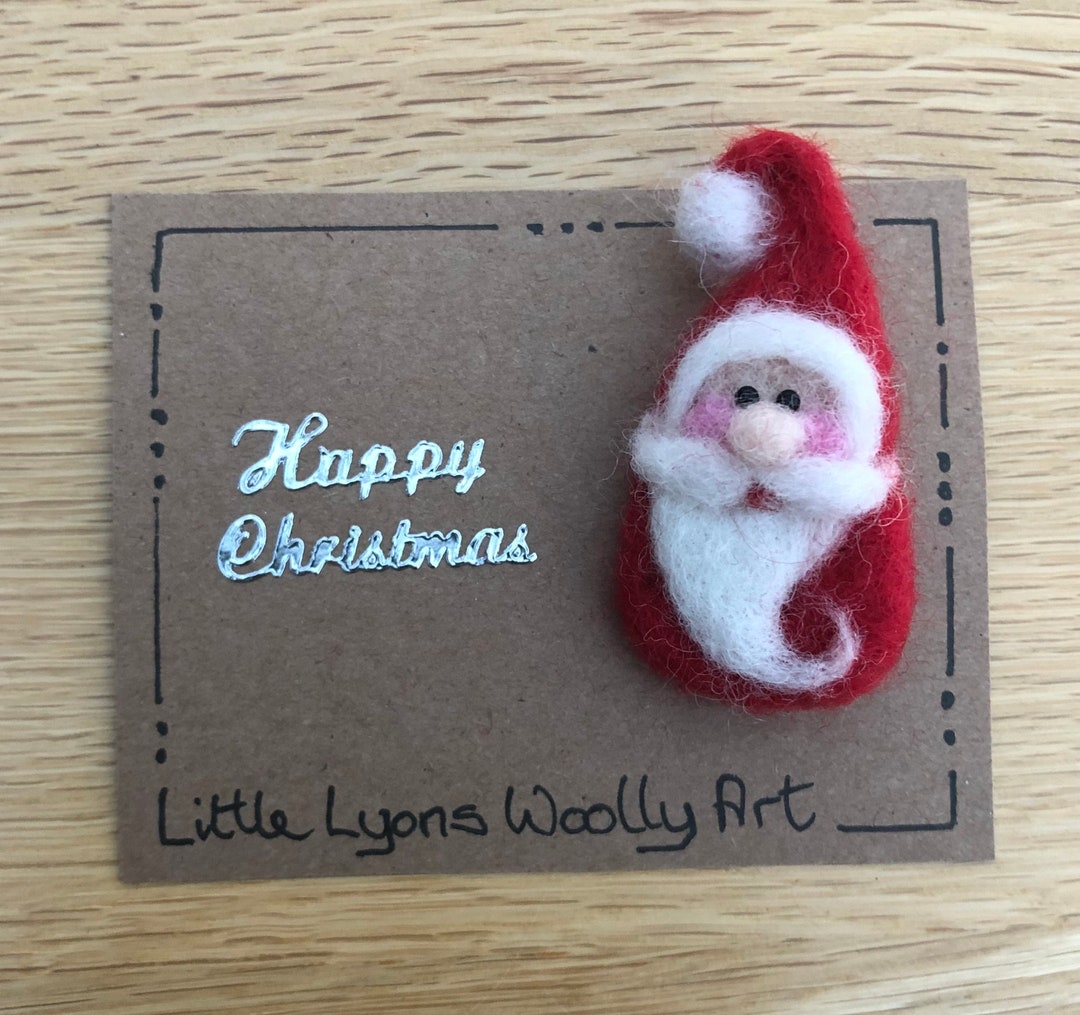Christmas Needlefelted Santa Brooch, Lovely Father Christmas Brooch to ...