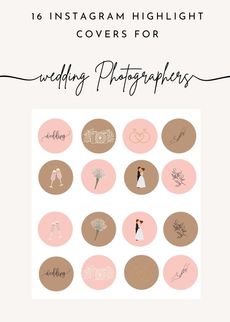 16 Instagram Highlight Covers for Wedding Photographers - Etsy