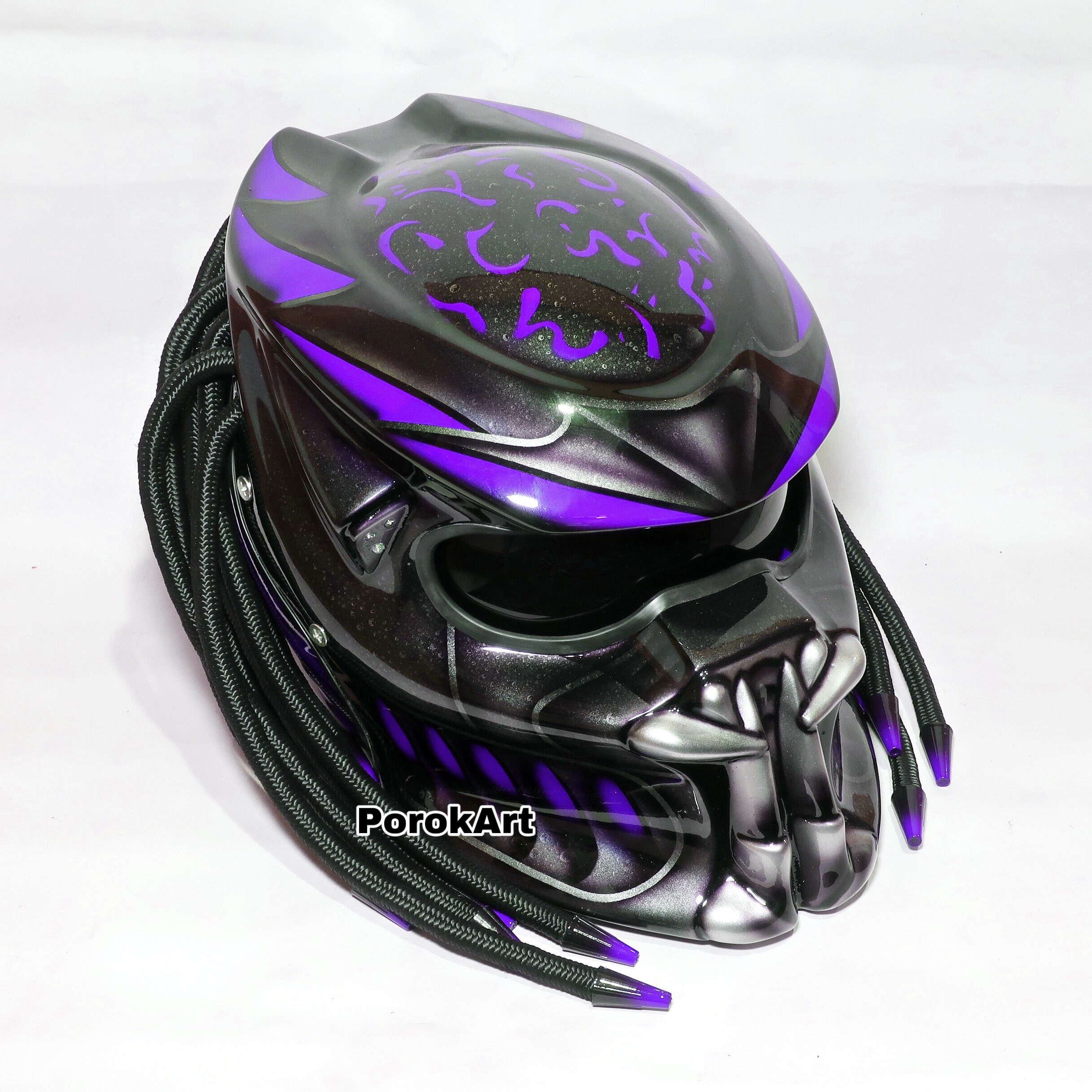 Top Predator Helmet Purple Fire (dot Ece Certified) - Etsy