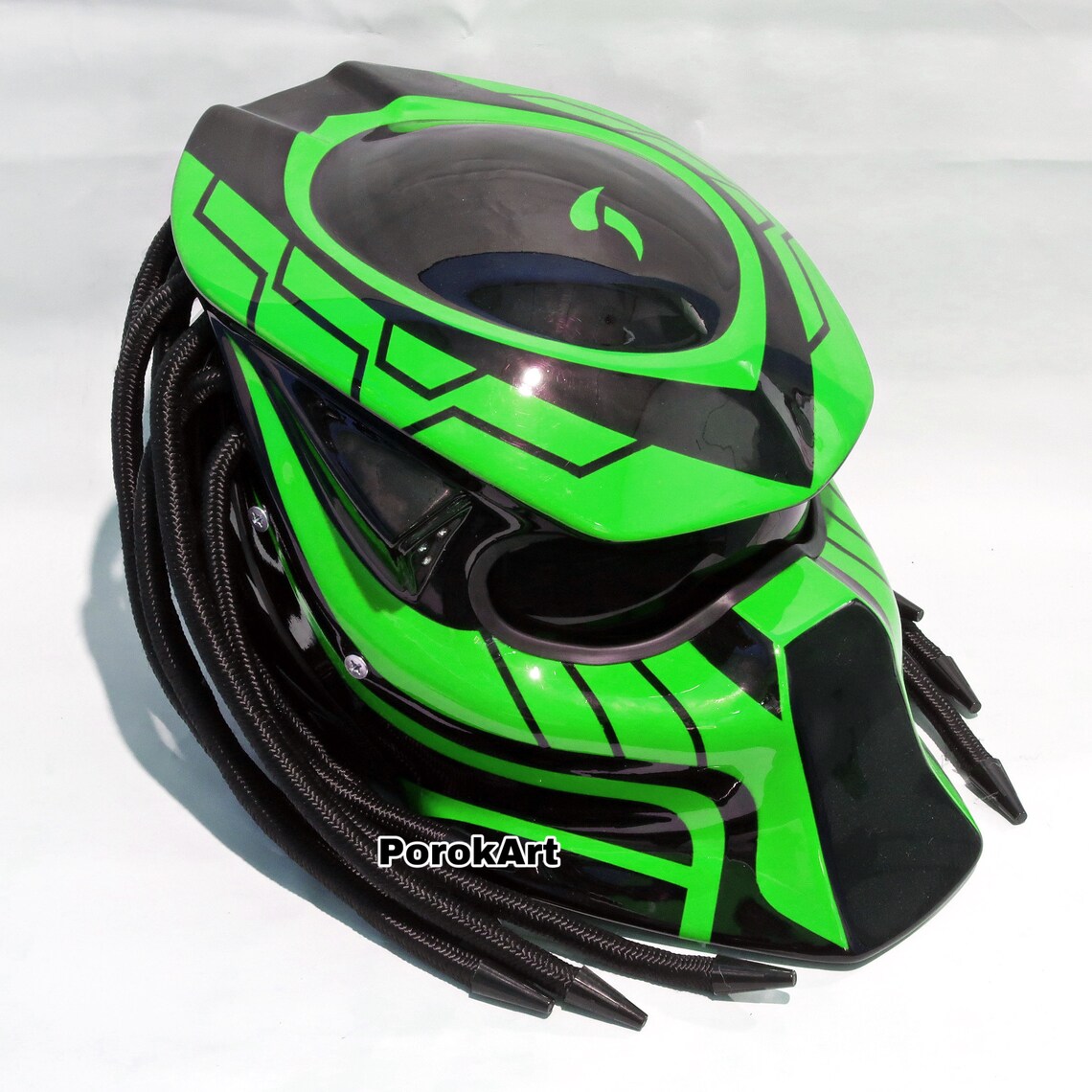 Helmet Predator Custom Green Line dot Ece Certified - Etsy