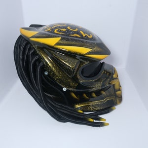 Custom Predator Helmet Art Golden Fire Motive Hand Painted (dot Ece ...