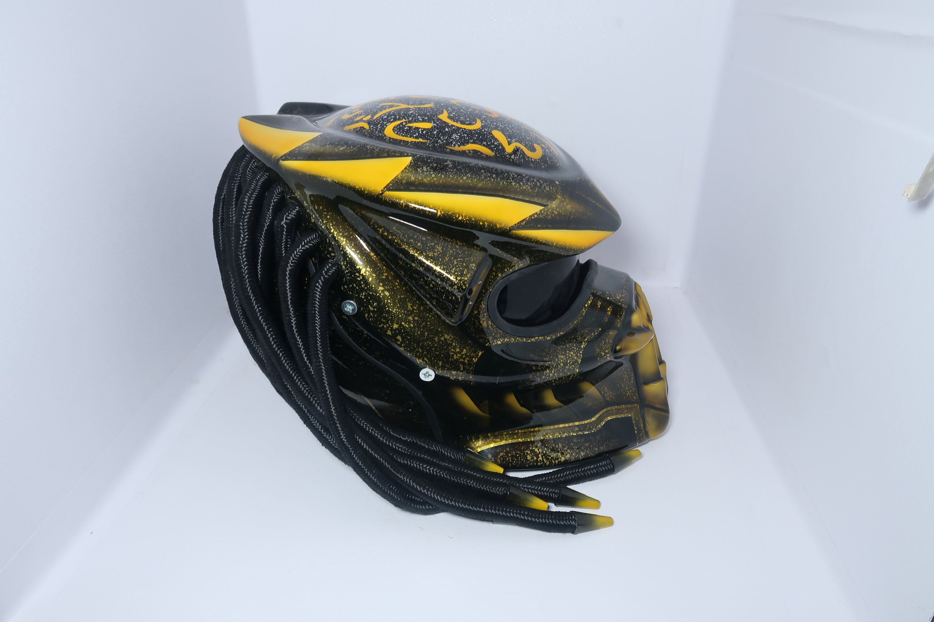 Custom Predator Helmet Art Golden Fire Motive Hand Painted (dot Ece ...